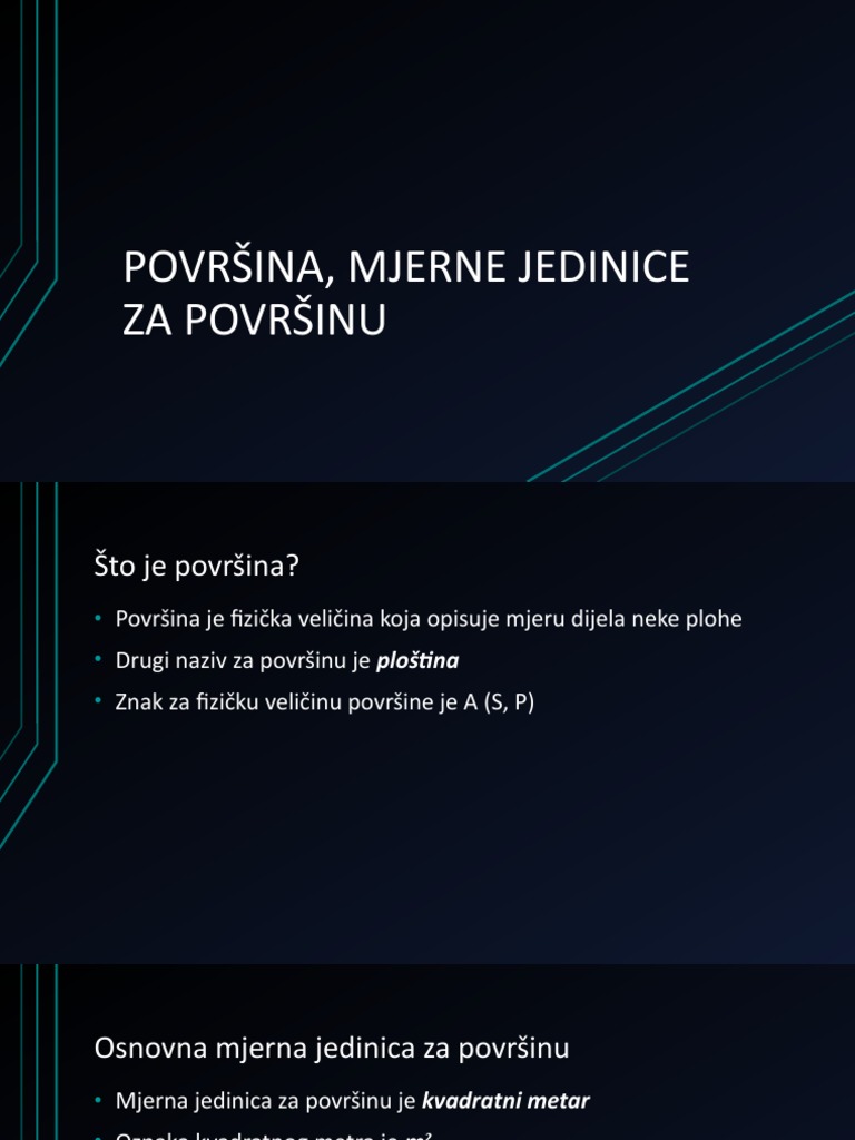 Povrsina I Mjerne Jedinice | PDF