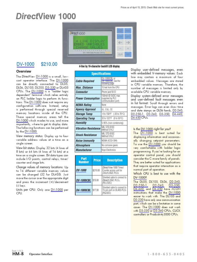 DV 1000 | Download Free PDF | Programmable Logic Controller | Central ...