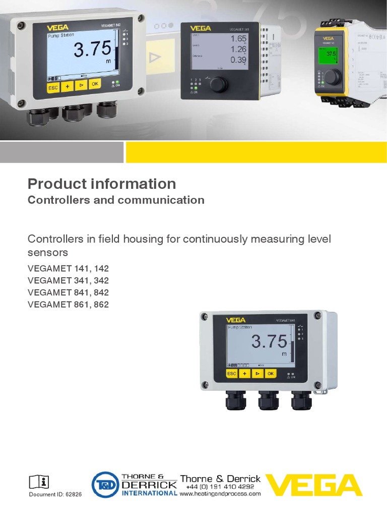 VEGAMET 841 Controller Display Instrument Product Information ...