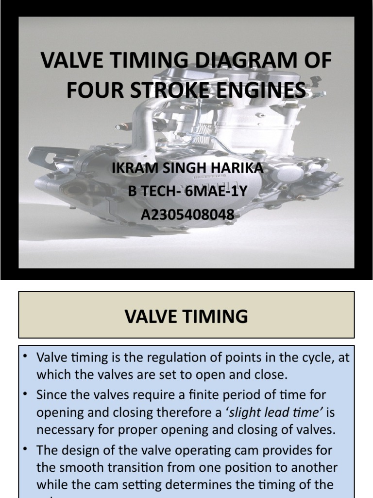 Valve Timing Diagram of Four Stroke Engines: Ikram Singh Harika B Tech ...