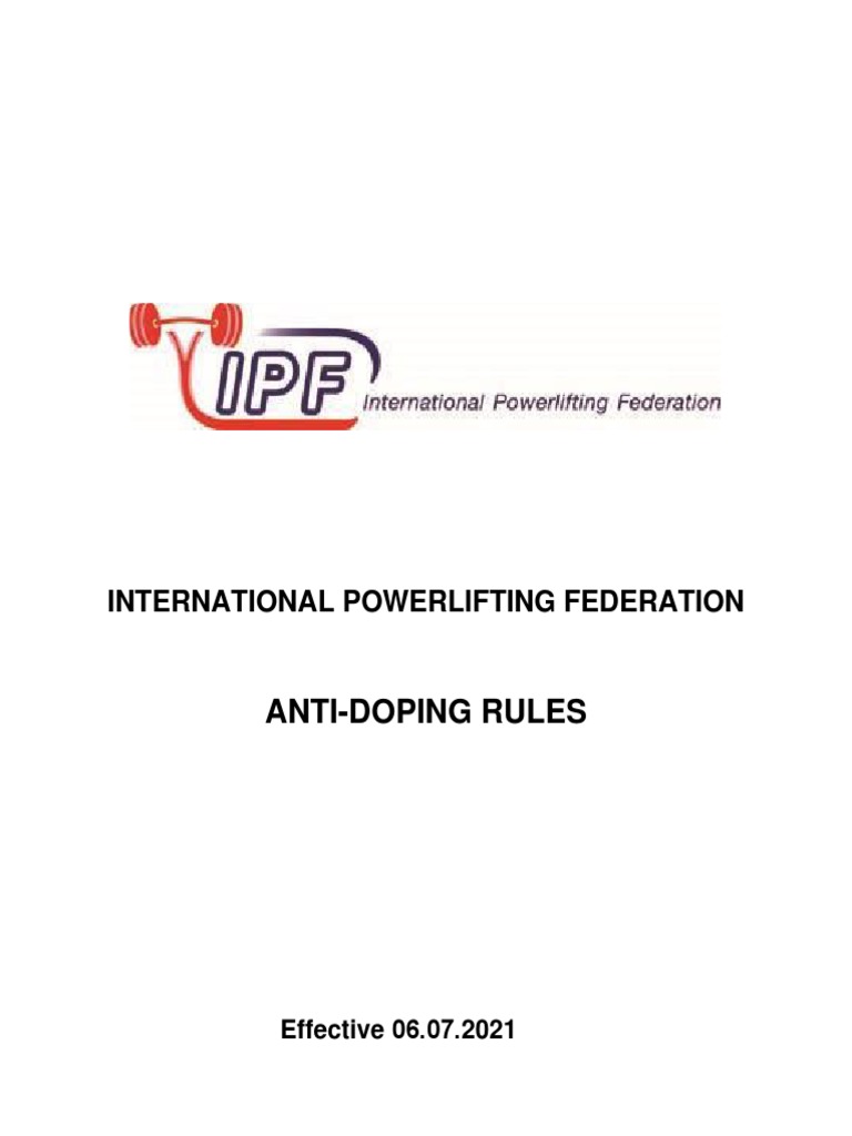 IPF Anti-Doping Rules | PDF | Burden Of Proof (Law) | Doping In Sport