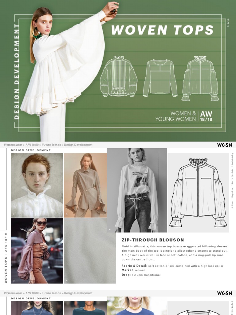 Design Development A W 18 19 Woven Tops | PDF | Clothing | Style