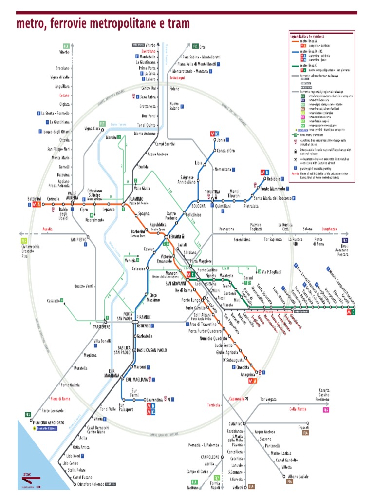 Mappa Metro Roma Ferrovie Tram | PDF