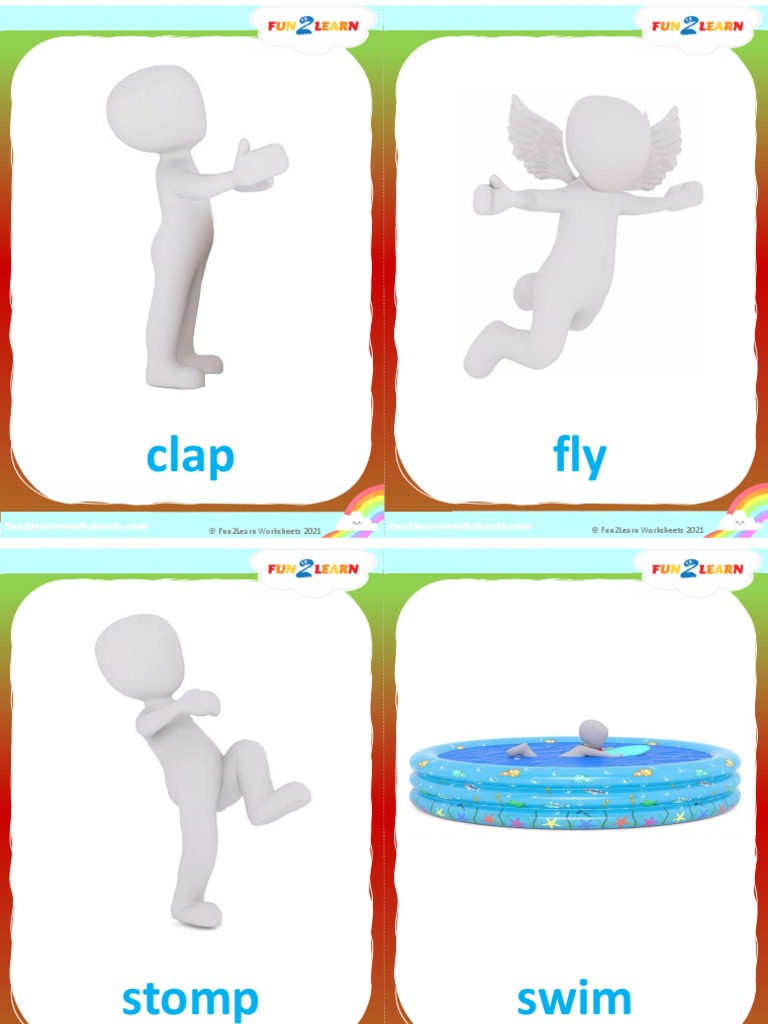 Action Words Flashcards | PDF