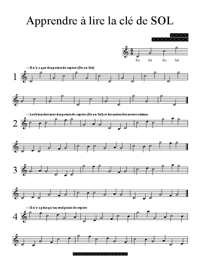 Solfege - Cle de Sol | PDF | Échecs