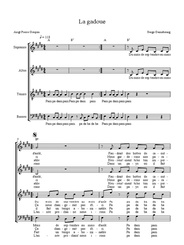 Paroles de "La Gadoue" | PDF