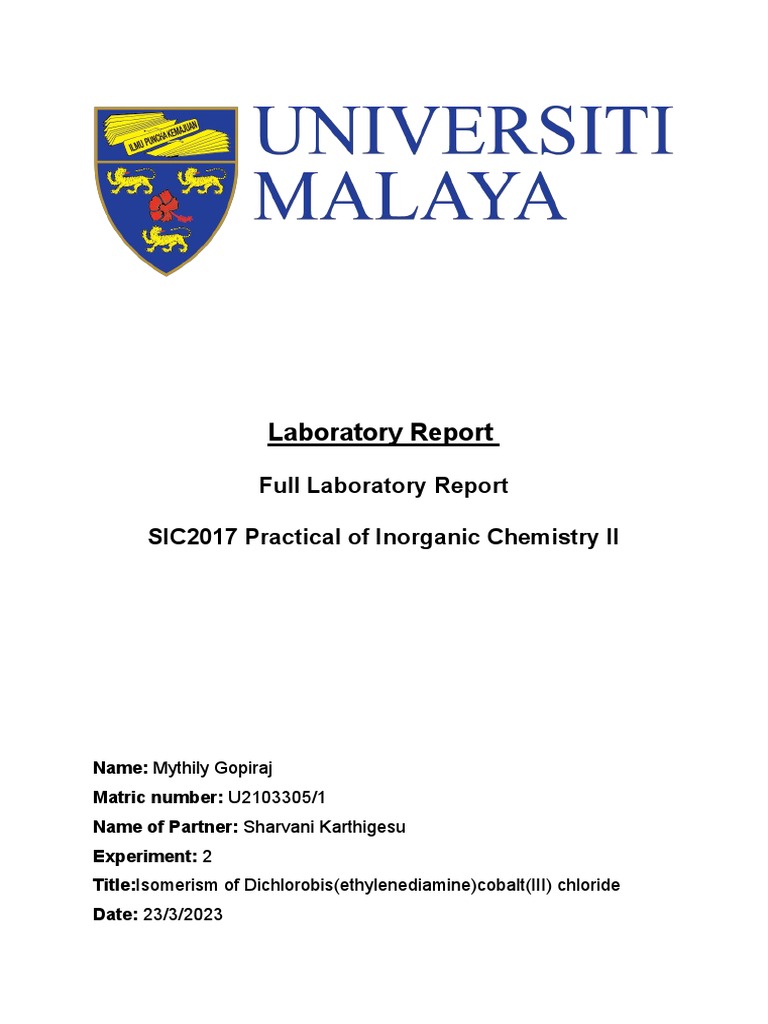 Chemistry Lab: Cobalt Isomerism | PDF | Coordination Complex | Ligand