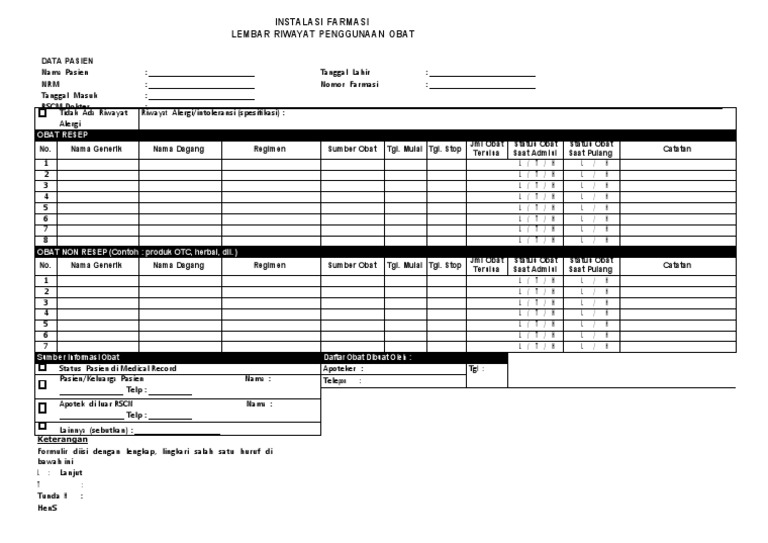 Dokumen.tips Formulir Riwayat Penggunaan Obat | PDF