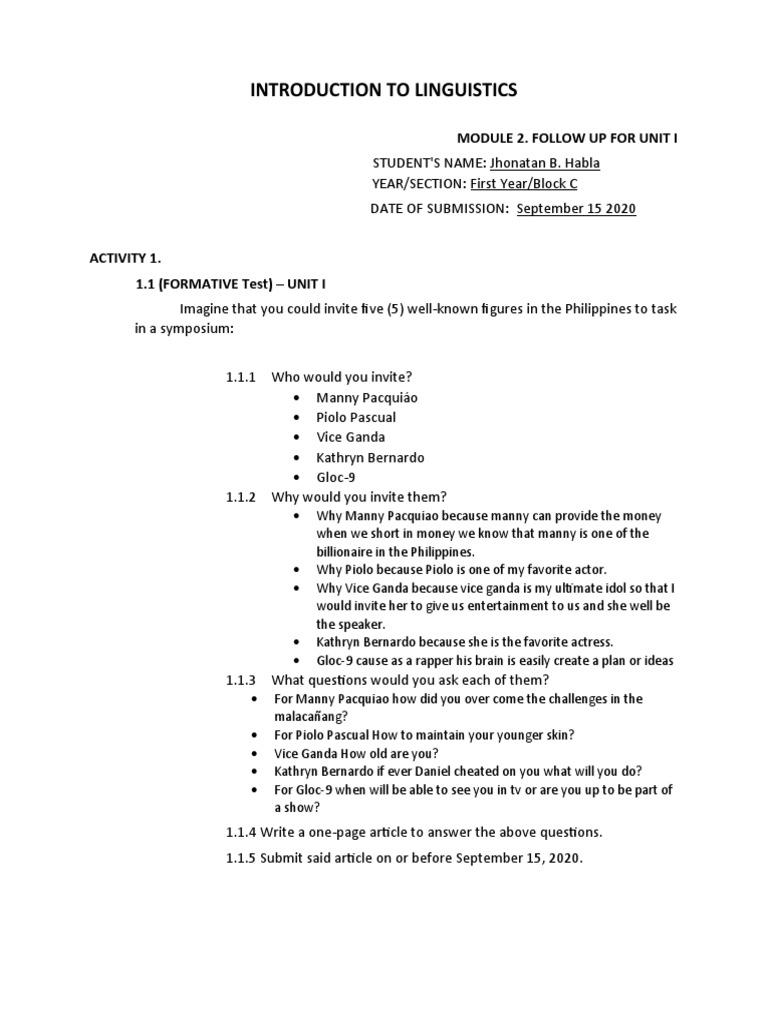 INTRODUCTION TO LINGUISTICS Module 2 | Download Free PDF | Linguistics | Phonetics