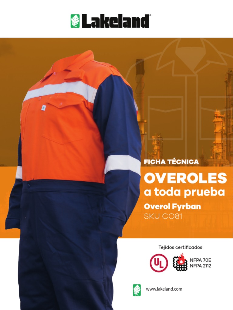 Ficha Tecnica Overol Bicolor Fyrban CO81 | PDF
