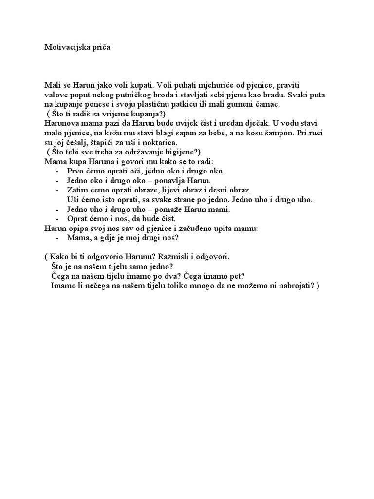 Motivacijska Prica - Licna Higijena | PDF