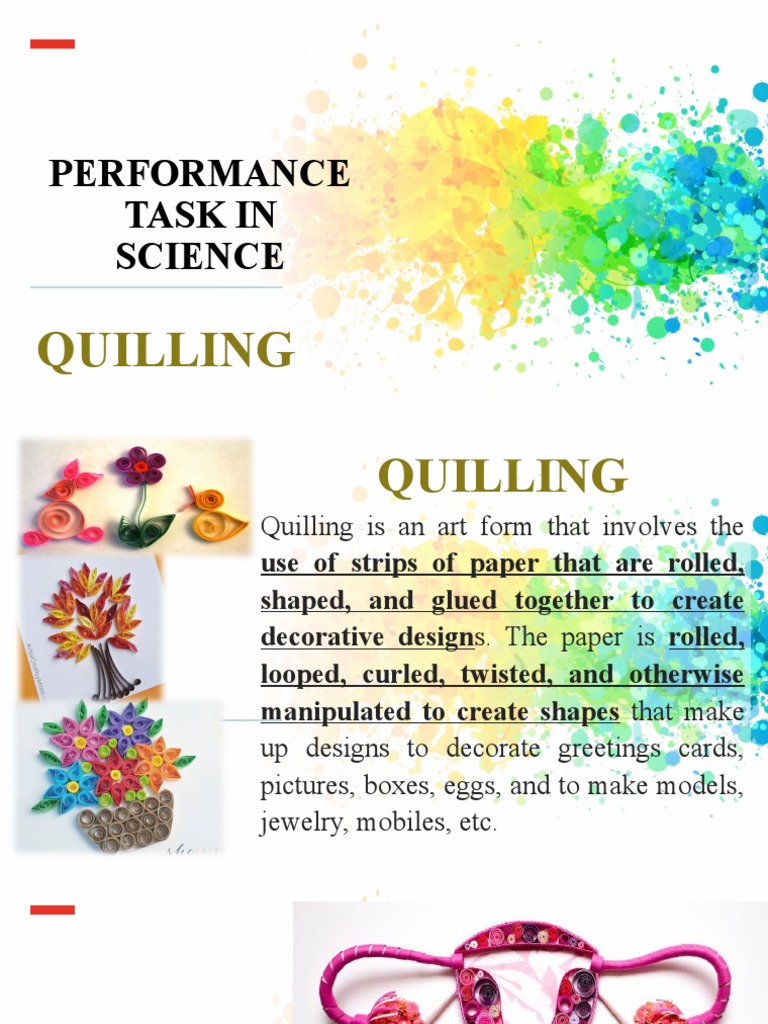 Performance Task in Science Quilling | PDF