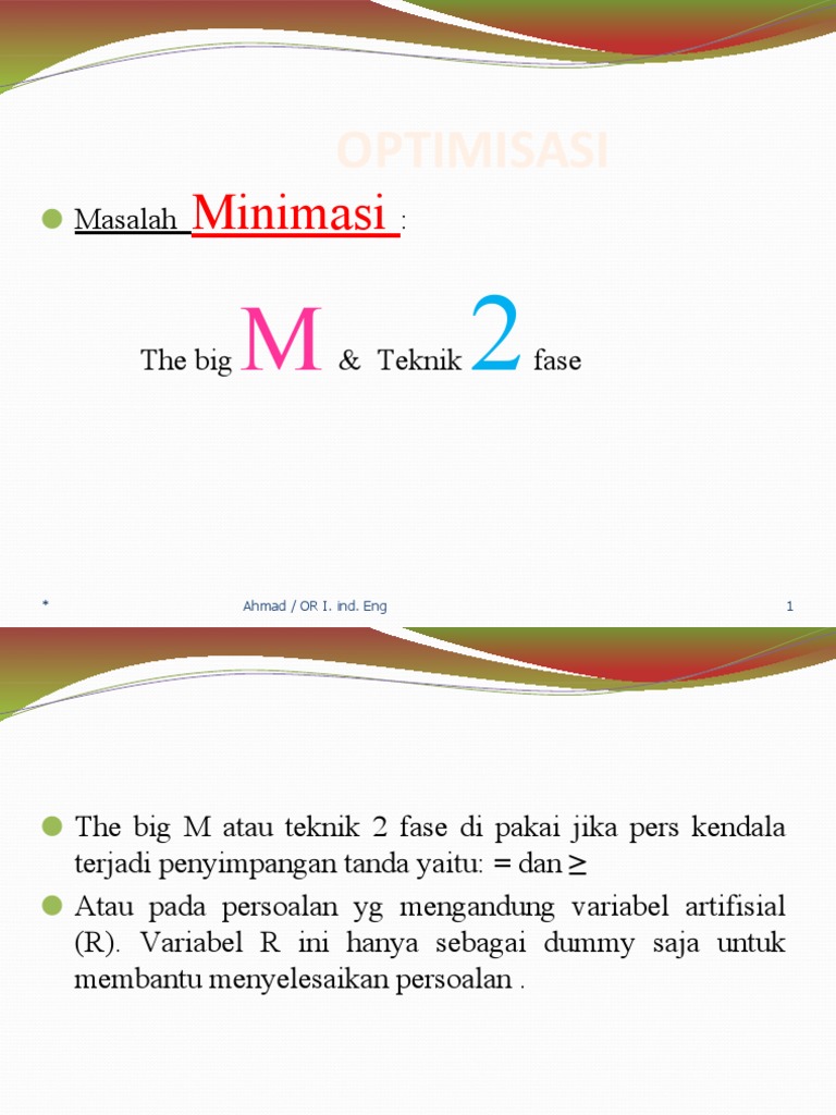 E. Teknik The Big M Dan Dua Fase | PDF