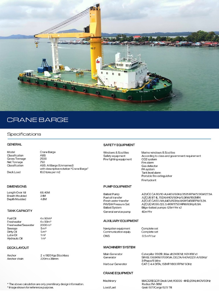 Crane Barge Specification | PDF