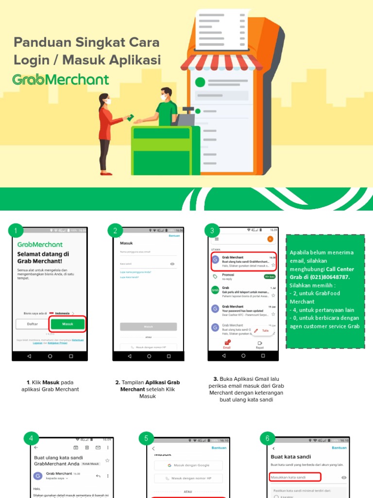 Panduan Login Di Apps GrabMerchant | PDF