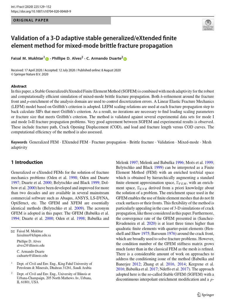 3D SGFEM Validation for Brittle Fracture | PDF | Fracture Mechanics | Finite Element Method