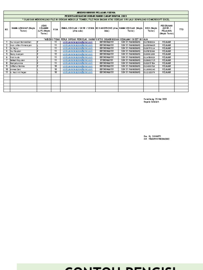 Template Absensi Nobar | PDF