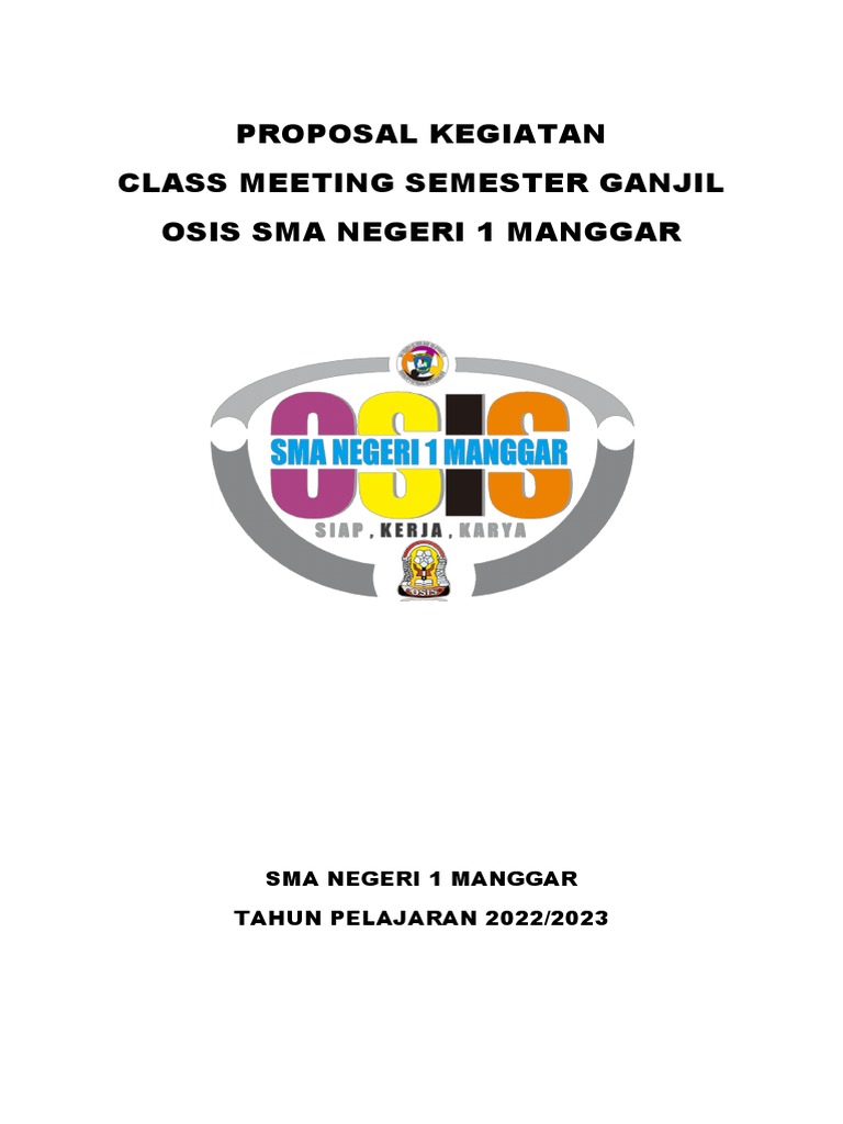 PROPOSAL - KEGIATAN - Class Meeting - OSIS - 2223 | PDF