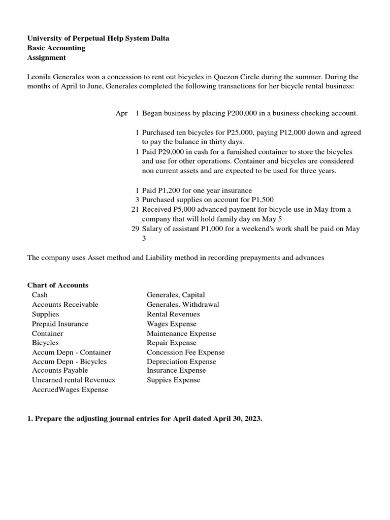 Adjusting Journal Entries Assignment | PDF