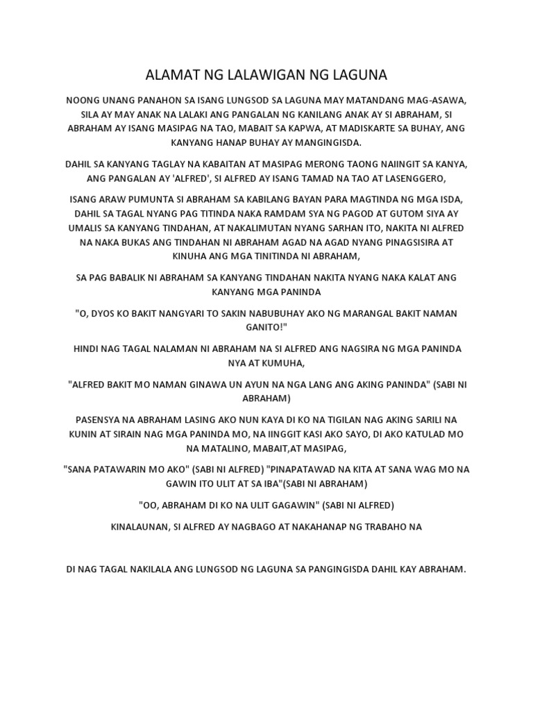 ALAMAT NG LALAWIGAN NG LAGUNA | PDF