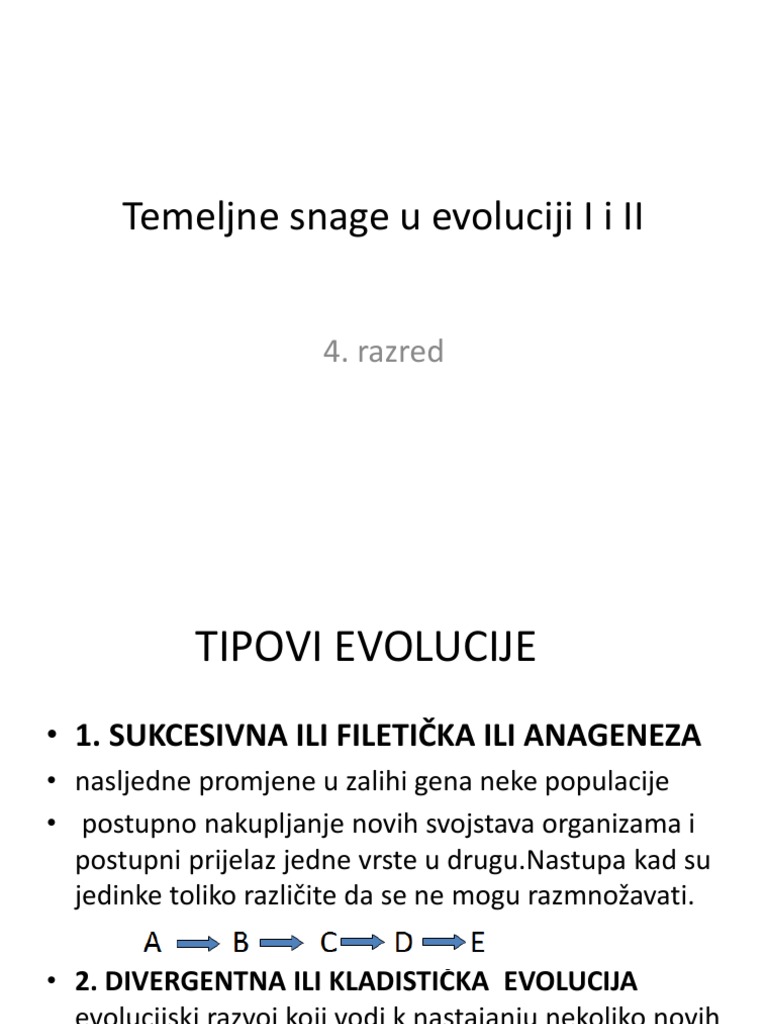 Temeljne snage u evoluciji I i II | PDF