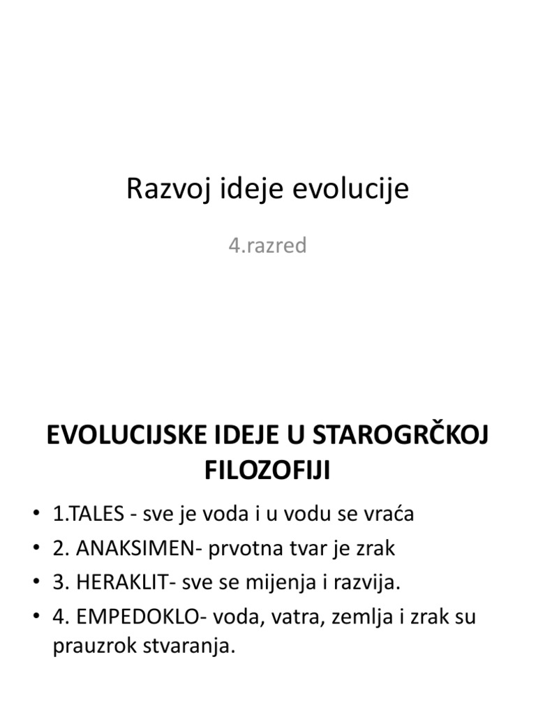 Razvoj Ideje Evolucije | PDF