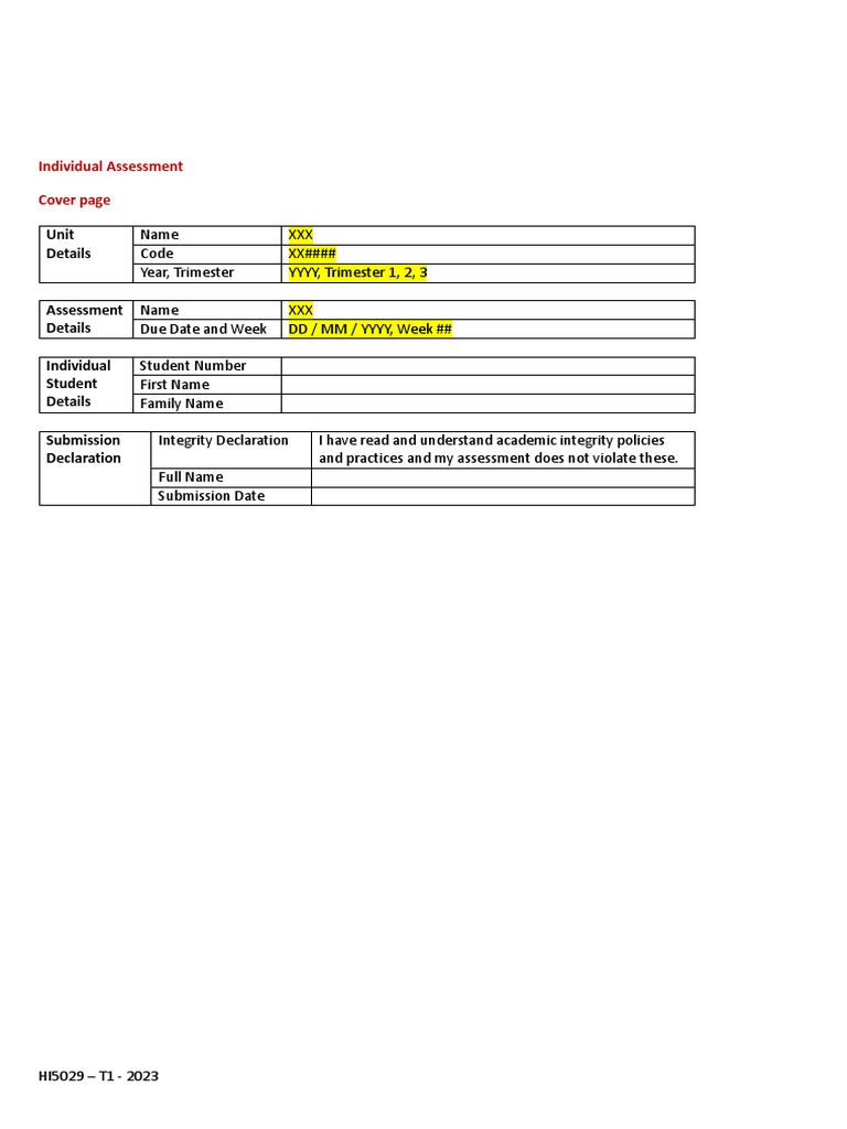 2023-T1-MT - Individual Assessment Description | PDF | Academic Integrity | Argument