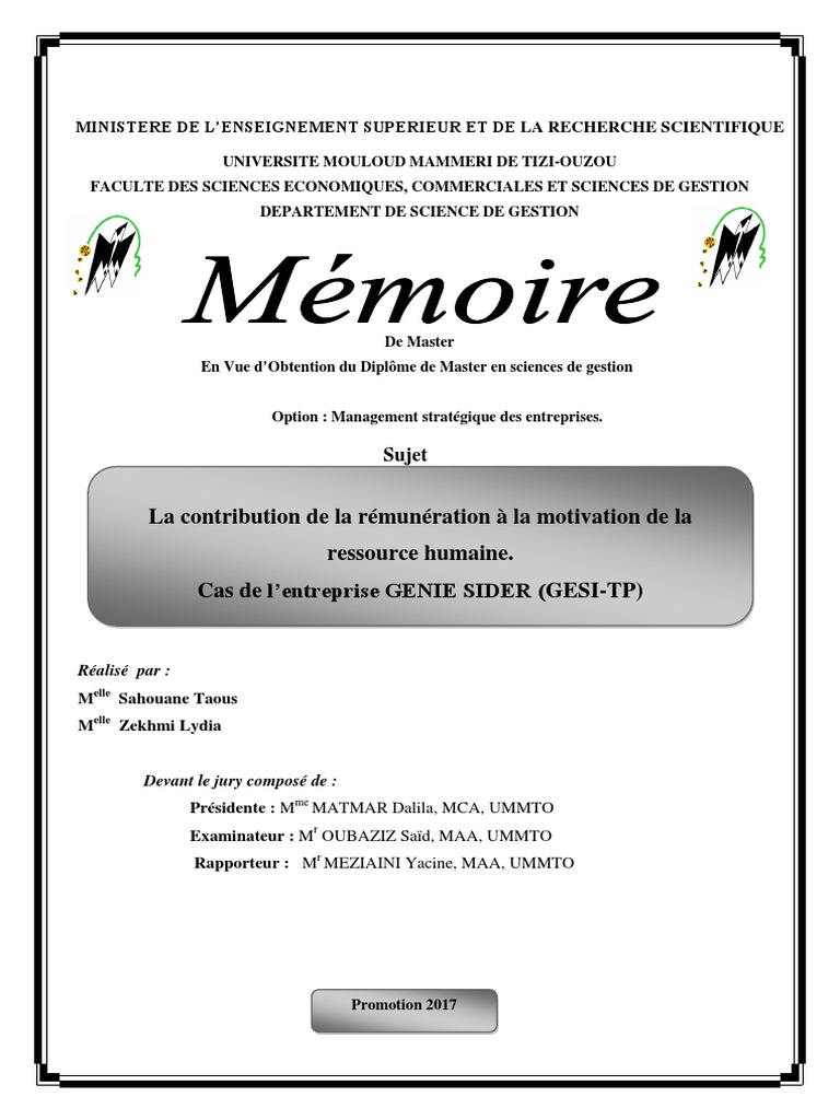 Memoire Final | PDF | Gestion des ressources humaines | Business
