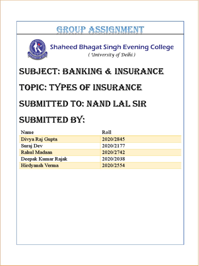 Types of Insurance New | PDF | Insurance | Life Insurance