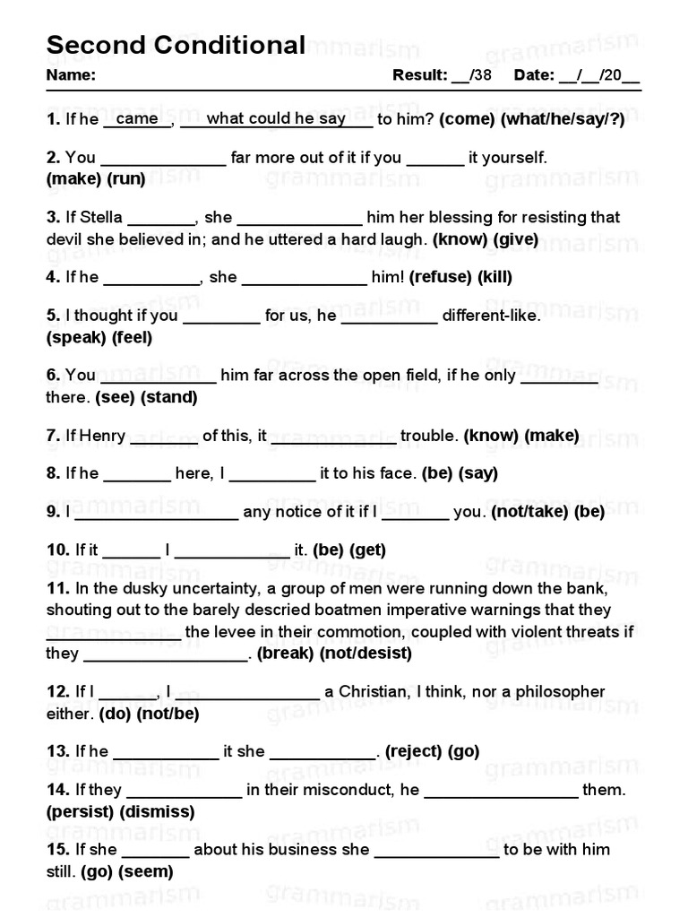 Grammarism Second Conditional Test 2 1115896 | PDF