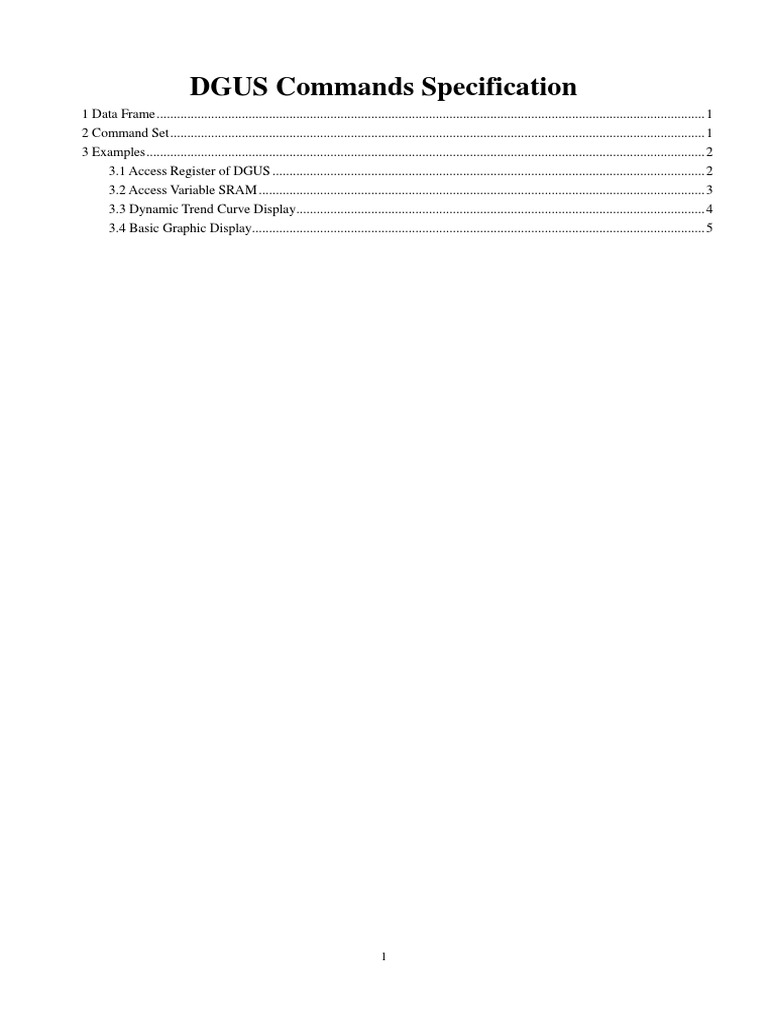 DGUS_Commands_Specification | PDF | Pointer (Computer Programming) | Variable (Computer Science)