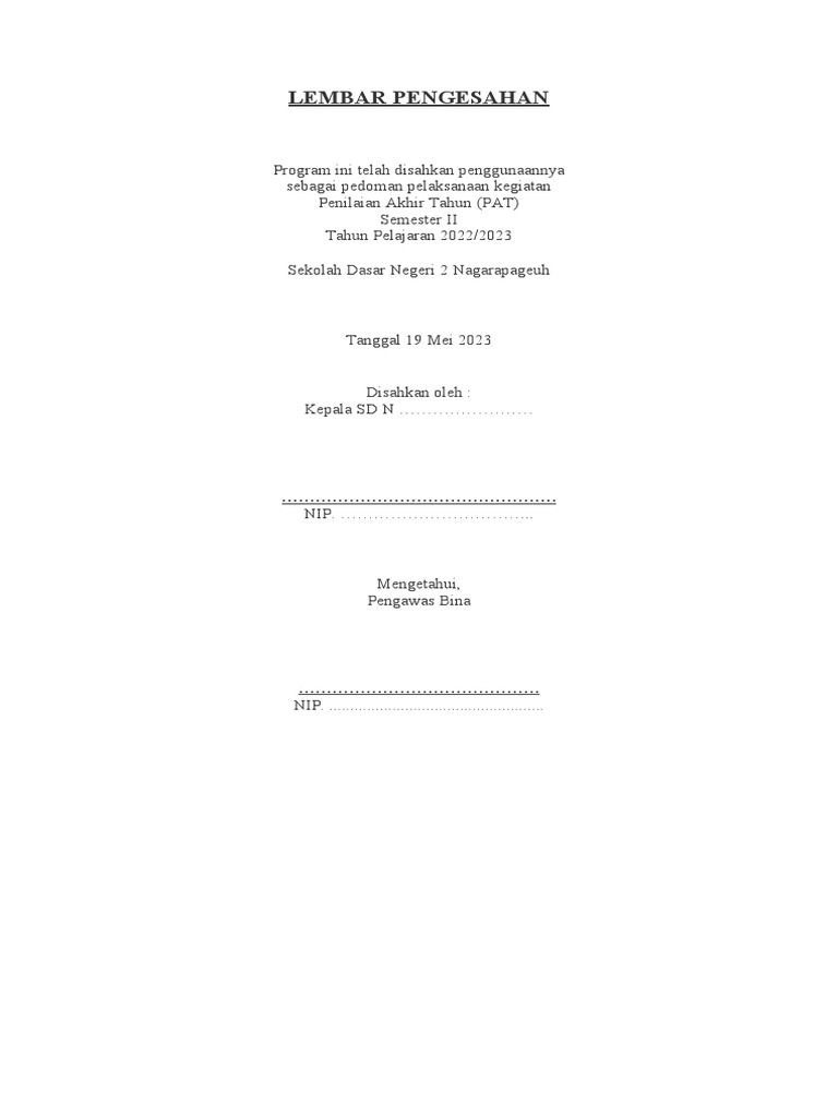 Program Kerja UKK SD | PDF