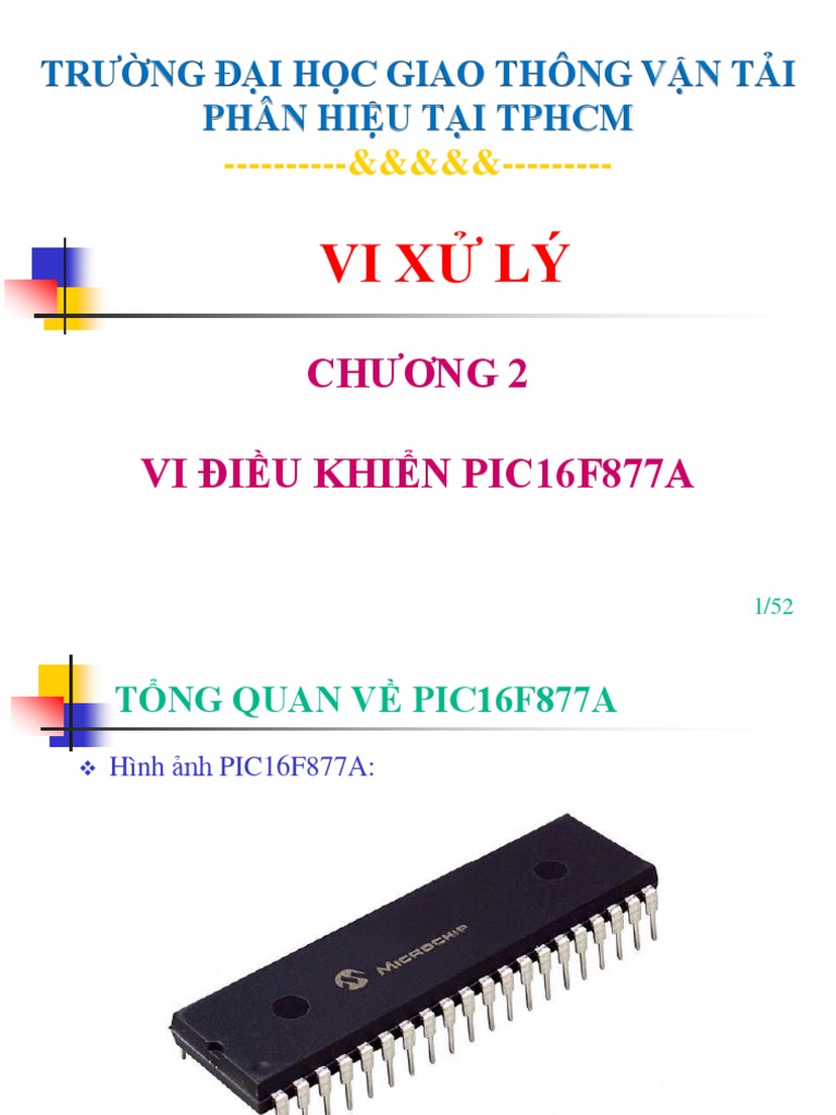 Chuong 2. Vi Dieu Khien PIC16F877A | PDF