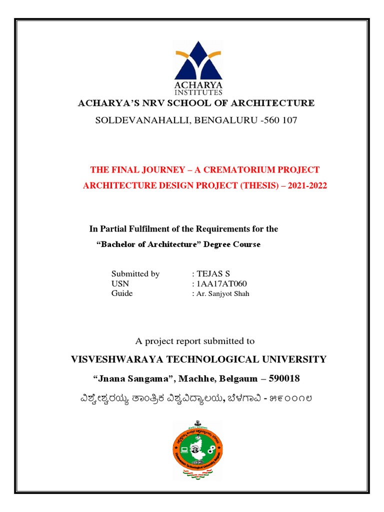 1AA17AT060 - The Final Journey - A Crematorium Project by Tejas S | PDF ...