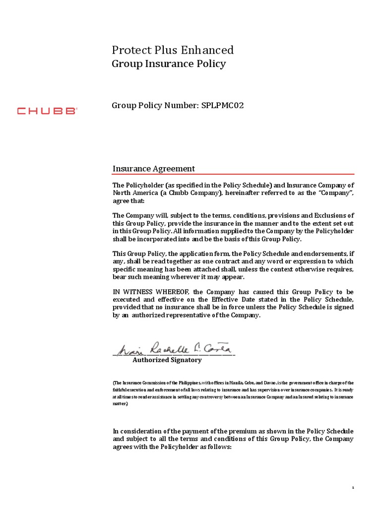 Protect Plus Enhanced Group Insurance Policy | PDF | Insurance ...