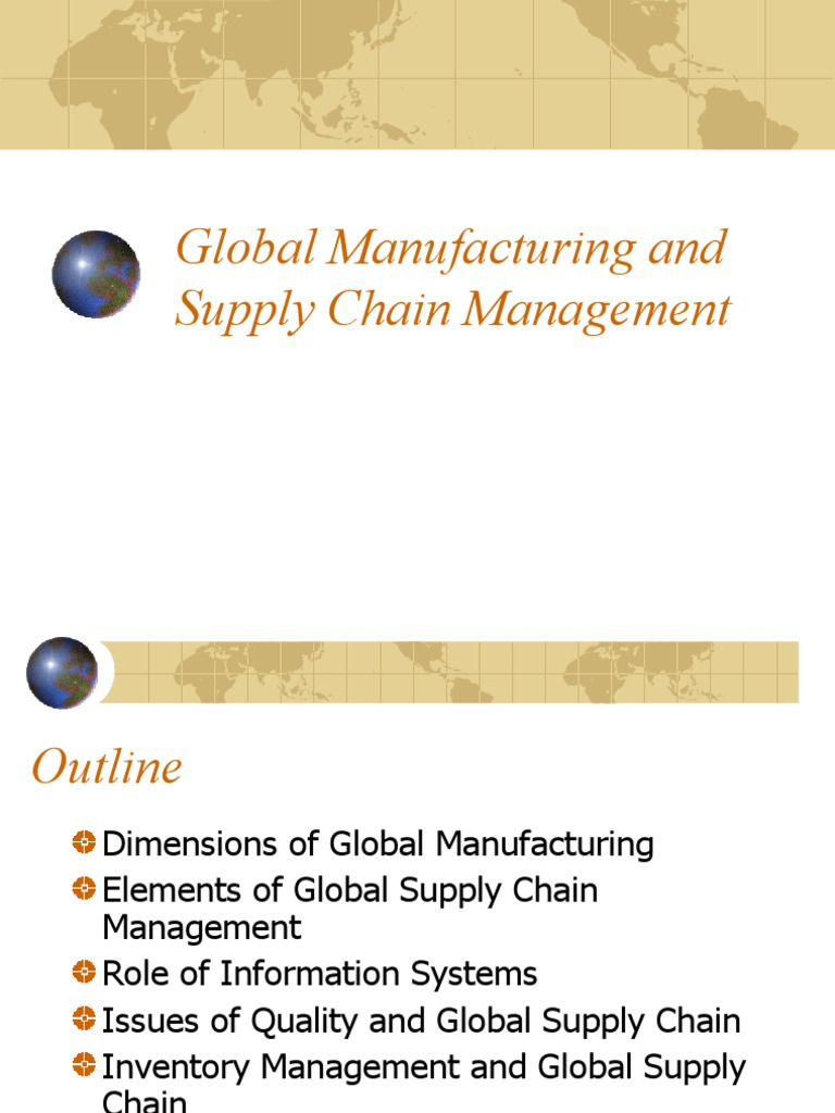 Global Manufacturing & Supply Chain Strategies | PDF | Supply Chain ...