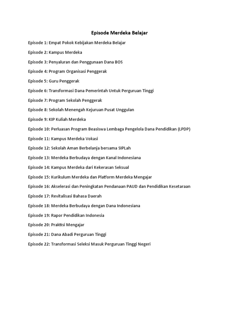 Episode Merdeka Belajar | PDF | Ilmu Sosial