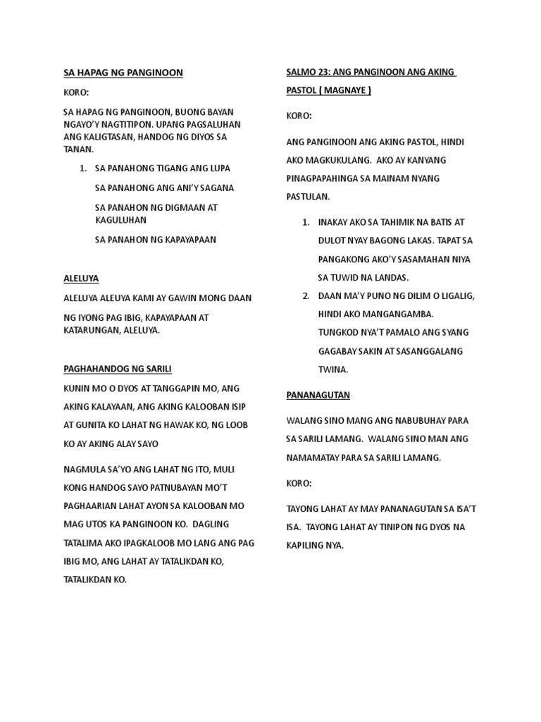 Misa Pasasalamat | PDF