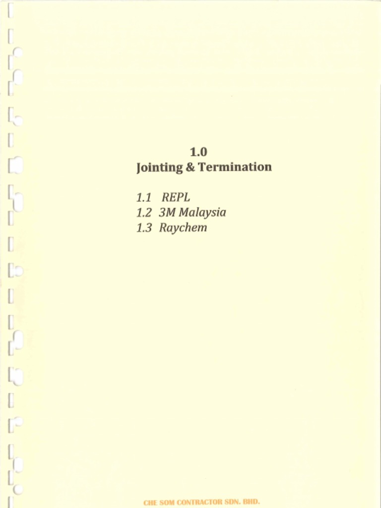 1.1. Jointing & Termination - REPL | PDF