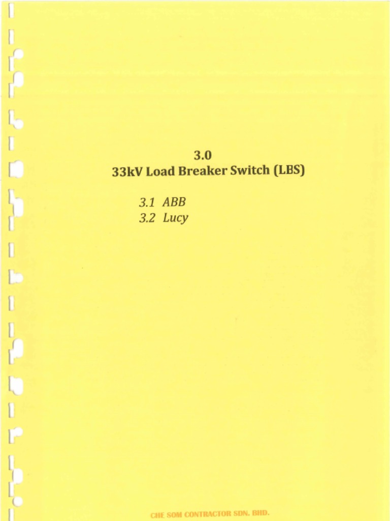 3.1. 33kV Load Breaker Switch (LBS) - ABB | PDF