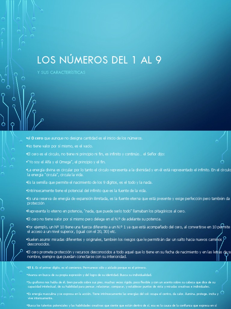 Numeros Del 1 Al 9 | PDF | Amor | Experiencia
