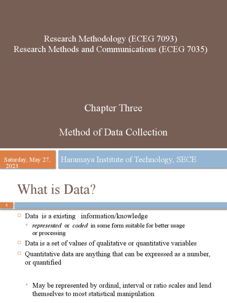 3.method of Data Collection (Autosaved) | PDF | Level Of Measurement ...