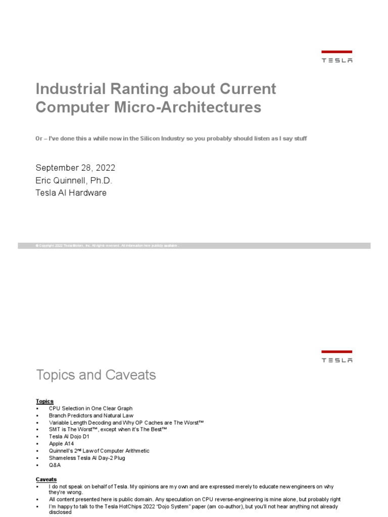 Eric Quinnell Tesla Talk | PDF | Cpu Cache | Thread (Computing)