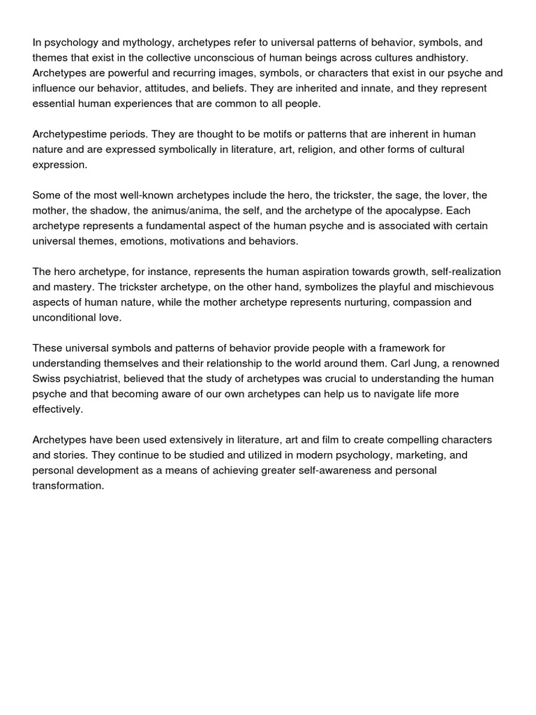 Archetypes Pdf