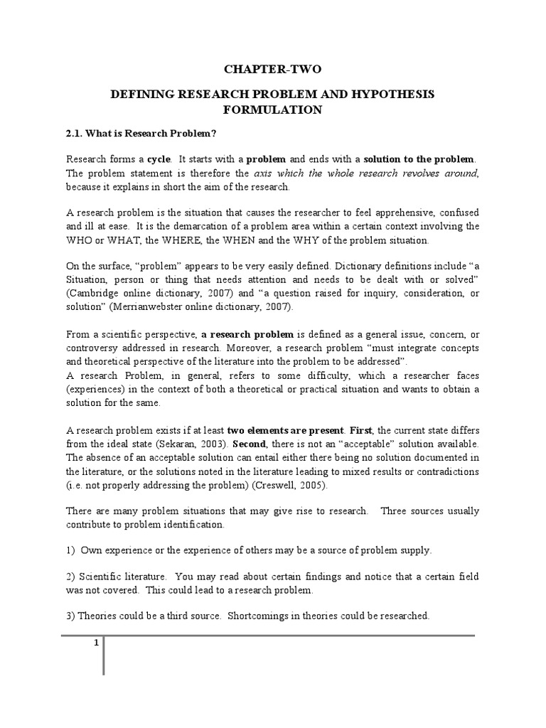 Research Chapter 2 | PDF | Hypothesis | Scientific Method