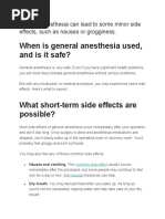 Examination Under Anaesthetic of Nose and or Post Nasal Space | PDF ...