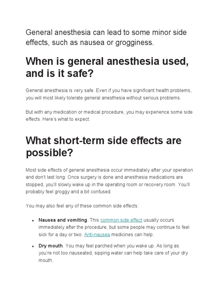 General Anesthesia | PDF | Anesthesia | Surgery