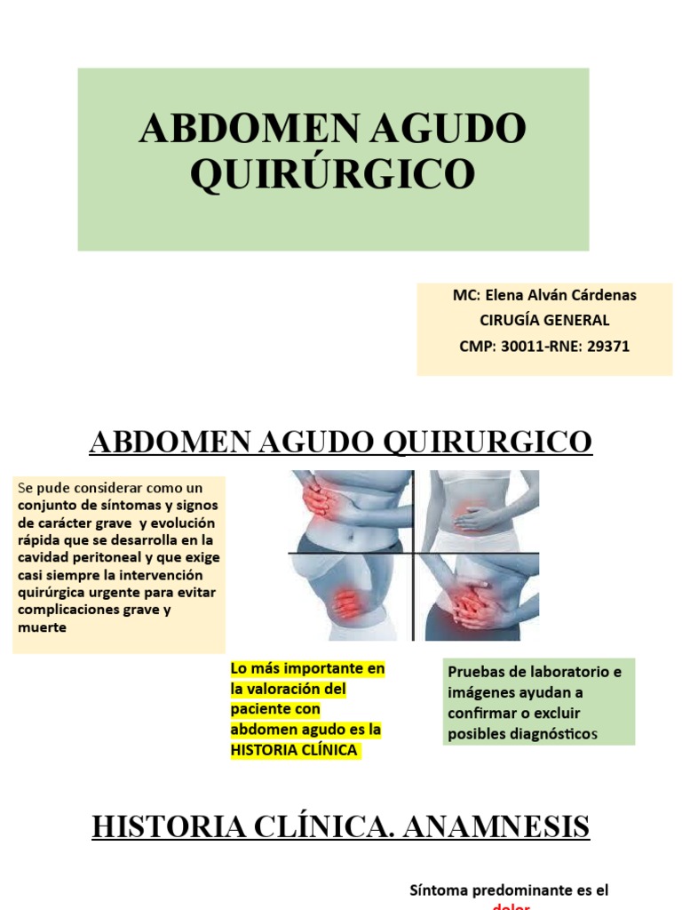 Abdomen Agudo Quirúrgico | PDF | Abdomen | Enfermedades y trastornos