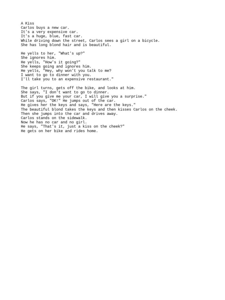 A Kiss | PDF