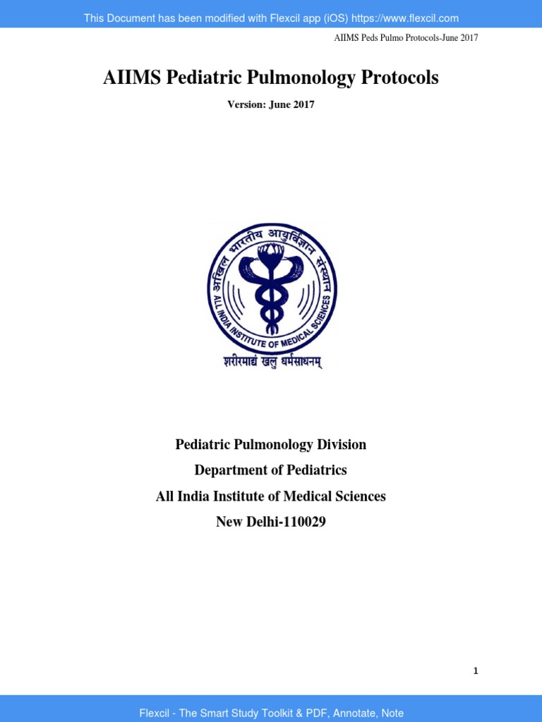 AIIMS Peds Pulmo Protocols-Version June 2017 | PDF | Asthma | Allergy